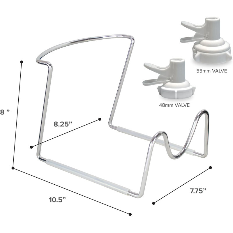 Rebrilliant Metal Plated 3-5 Gallon Water Jug Stand And 2 Dispenser Valves | Wayfair